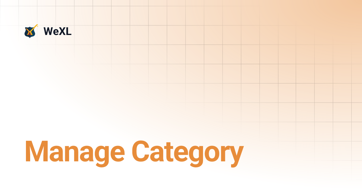 Manage Category | WeXL