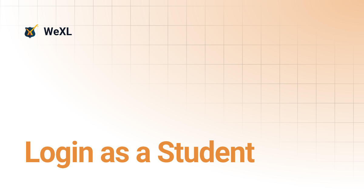 Login as a Student | WeXL