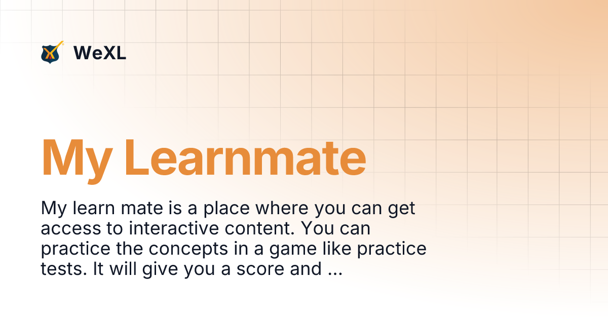 My Learnmate | WeXL