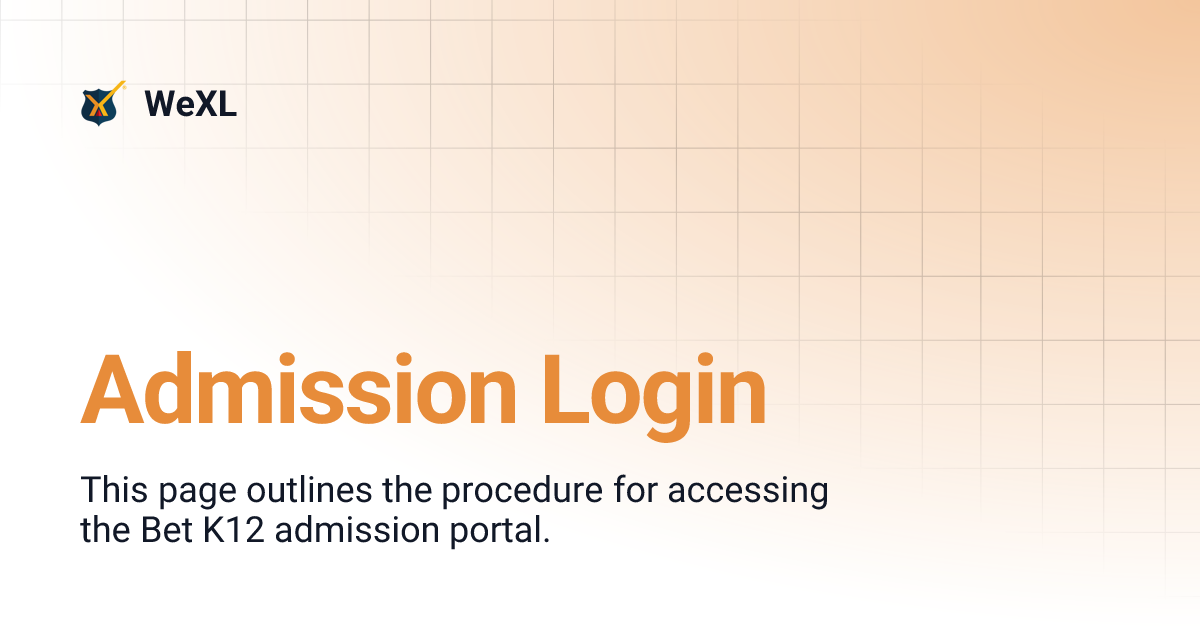 Admission Login | WeXL