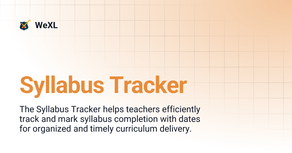 Syllabus Tracker | WeXL